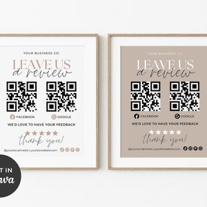 Editable Leave Us a Review Template QR Code, Printable Google Review ...
