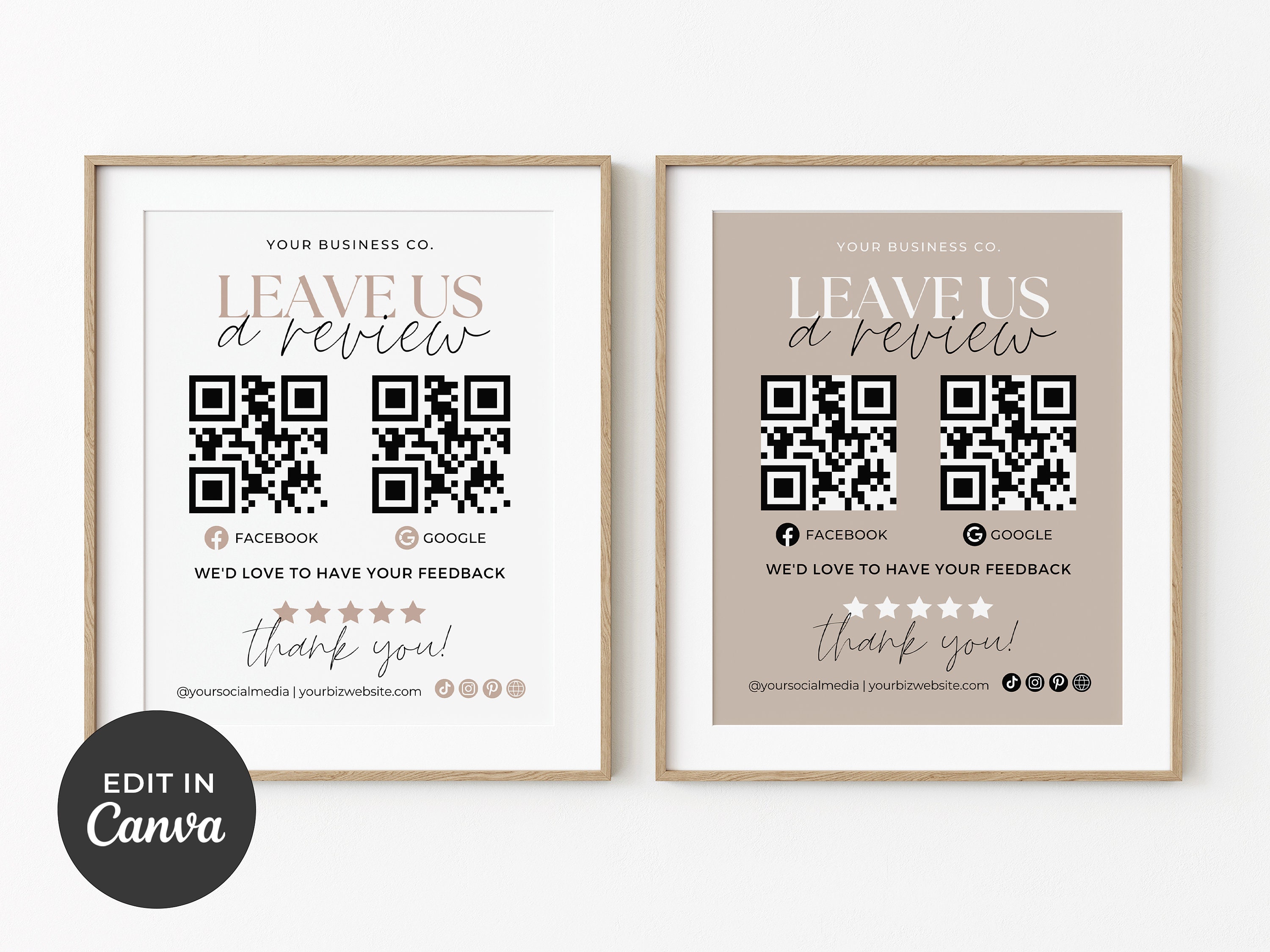 Editable Leave Us a Review Template QR Code, Printable Google Review ...