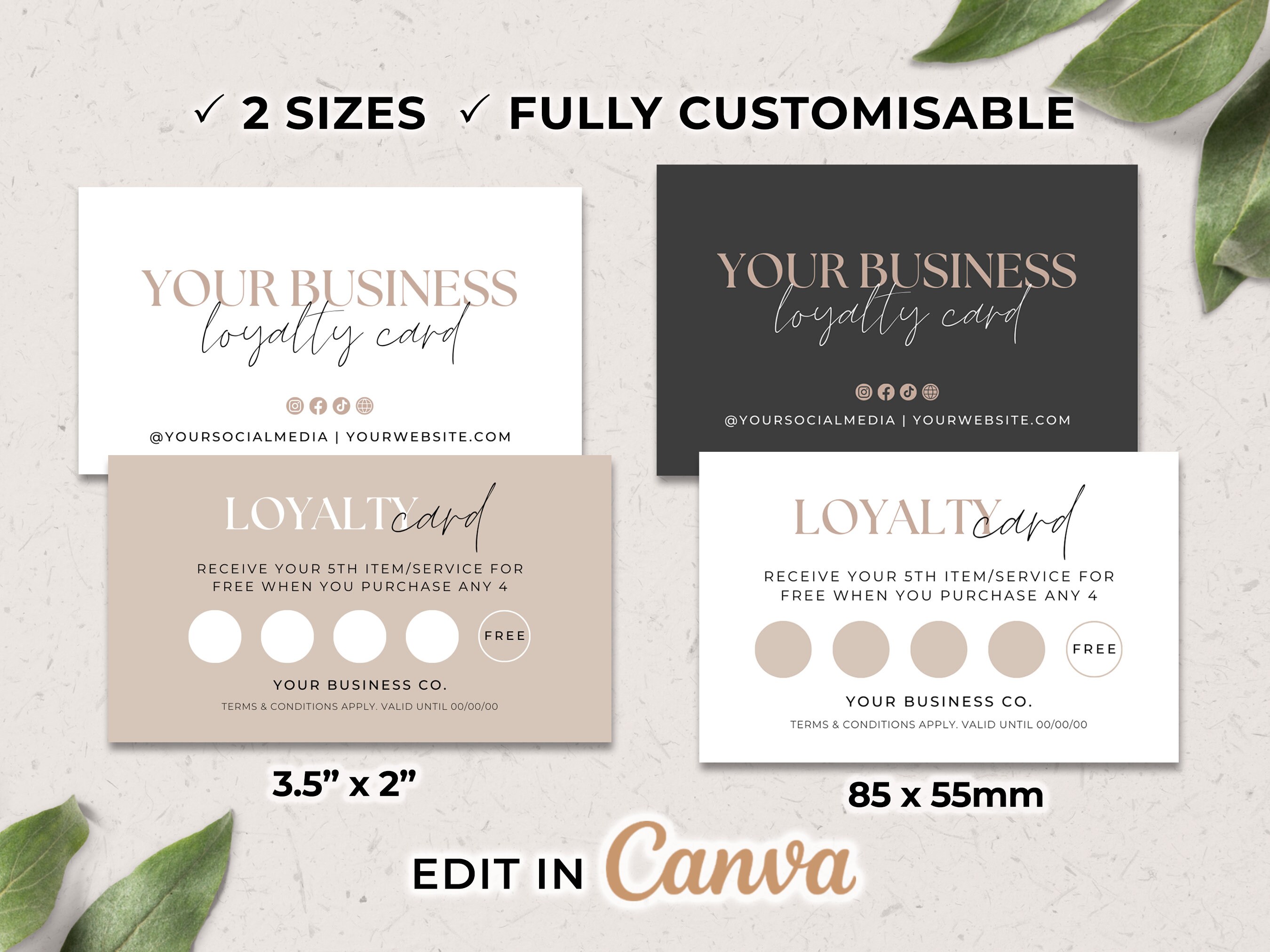 Loyalty Card Template Canva Printable Customer Loyalty Card - Etsy Canada