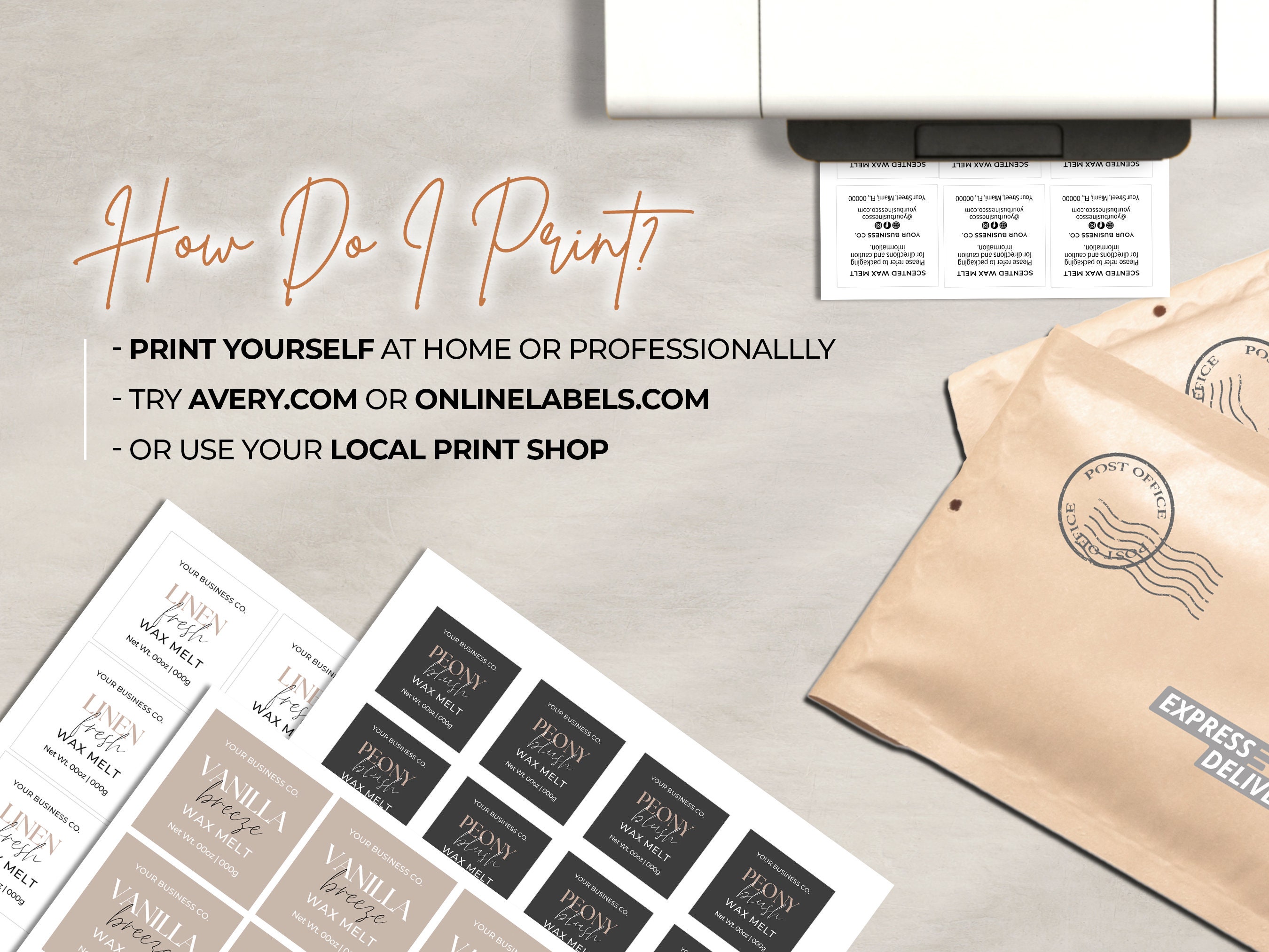 Square Wax Melt Label Template Canva, Editable Wax Melt Sample Label ...