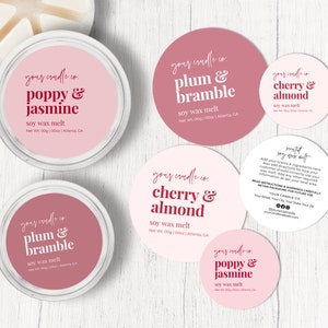 Round Wax Melt Label Template Canva, Editable Custom Wax Melt Label ...