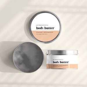 Printable Body Butter Label Template, Editable Cosmetic Body Product ...