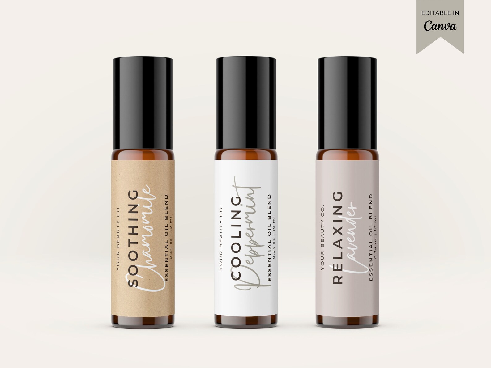 Editable Roller Bottle Product Label Template Printable - Etsy