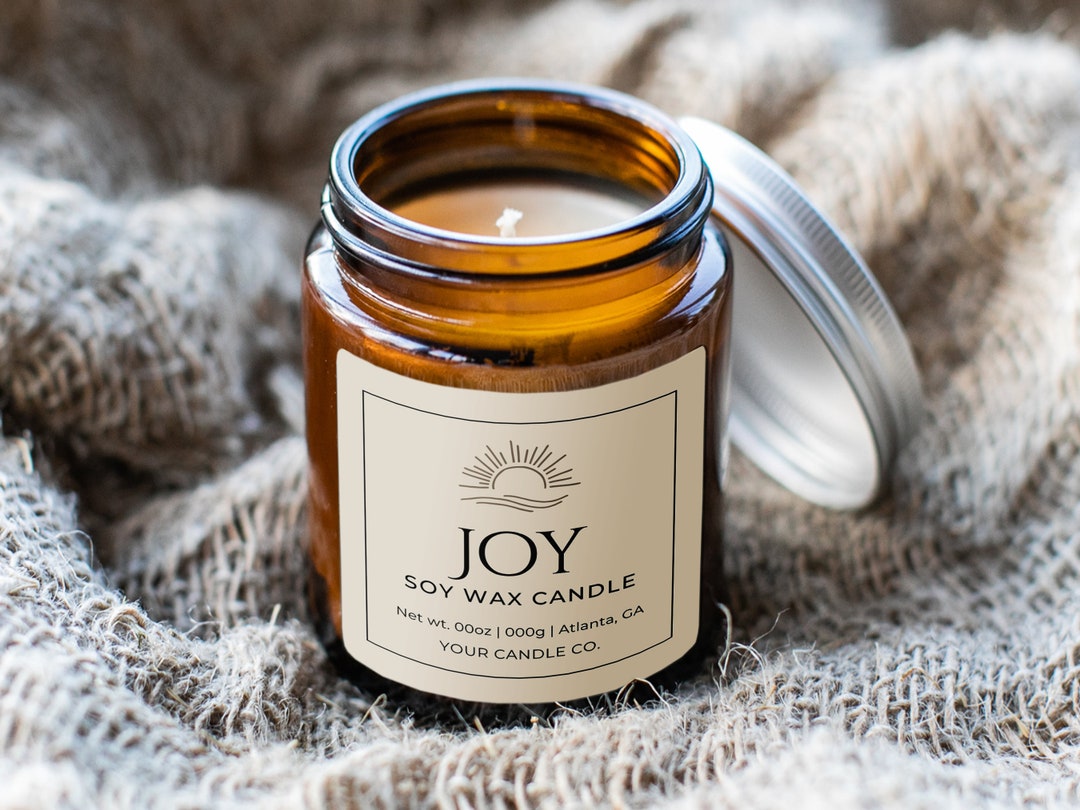 Printable Candle Labels Template Canva, Modern Candle Label Design, DIY ...