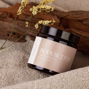 Editable Body Butter Label Template Canva, Body Product Skincare ...