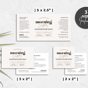 Editable Room Spray Label Template Canva, Modern Linen Spray Bottle ...