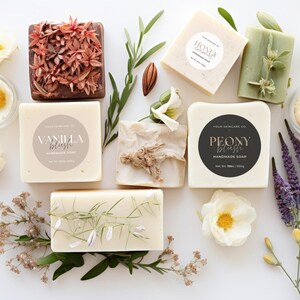 Editable Round Soap Label Template: Modern Design (canva) - Etsy