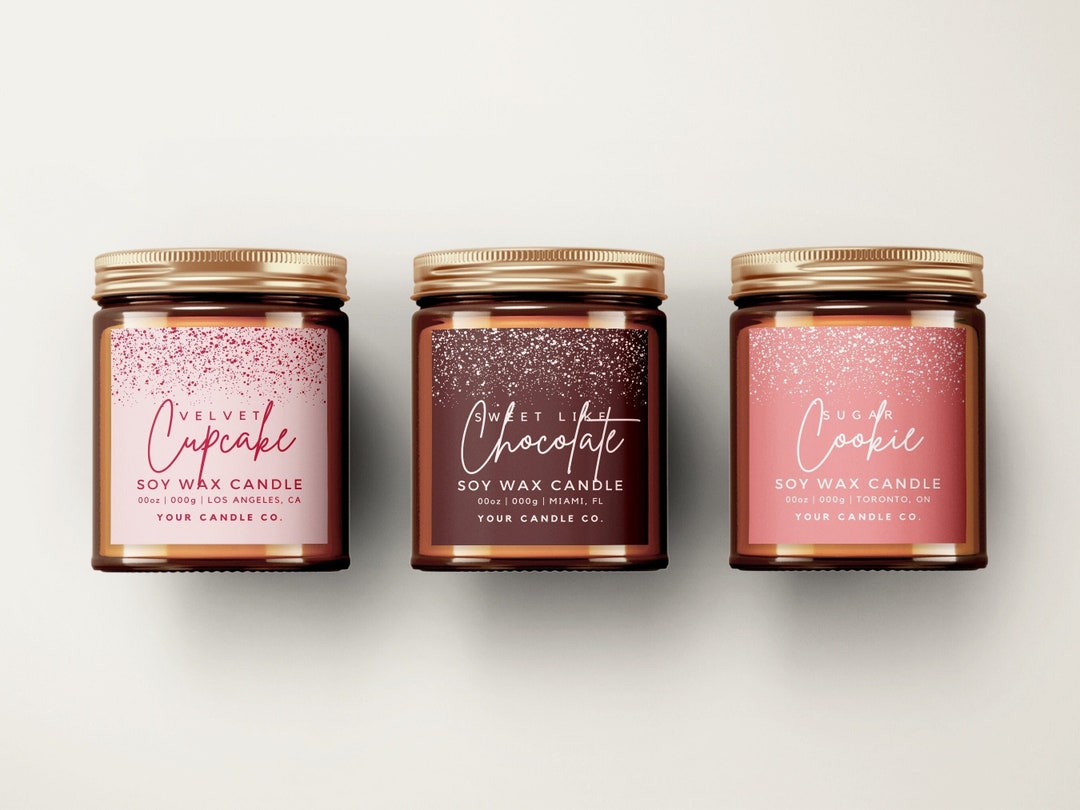 Candle Label Template Canva, Printable Modern Candle Label Design ...