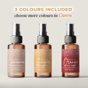 Editable Room Spray Label Template Canva, Modern Linen & Body Mist ...