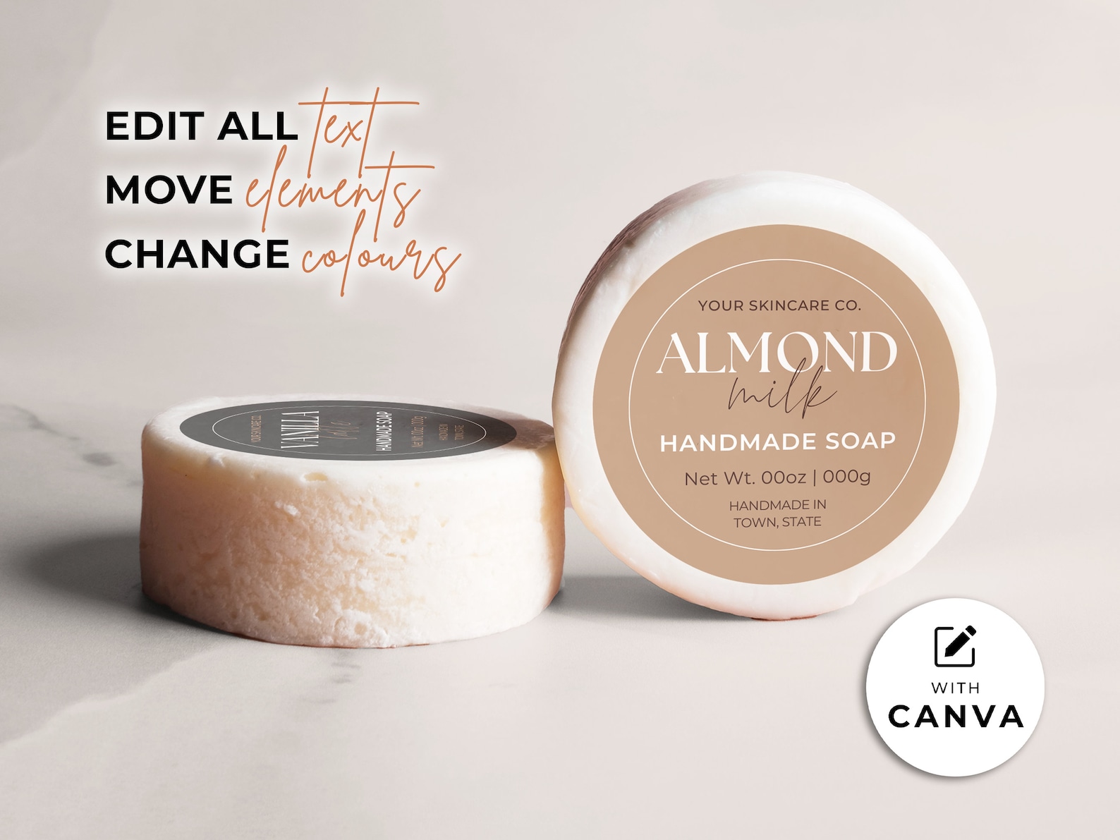Editable Round Soap Label Template Canva, Modern Soap Label Design ...