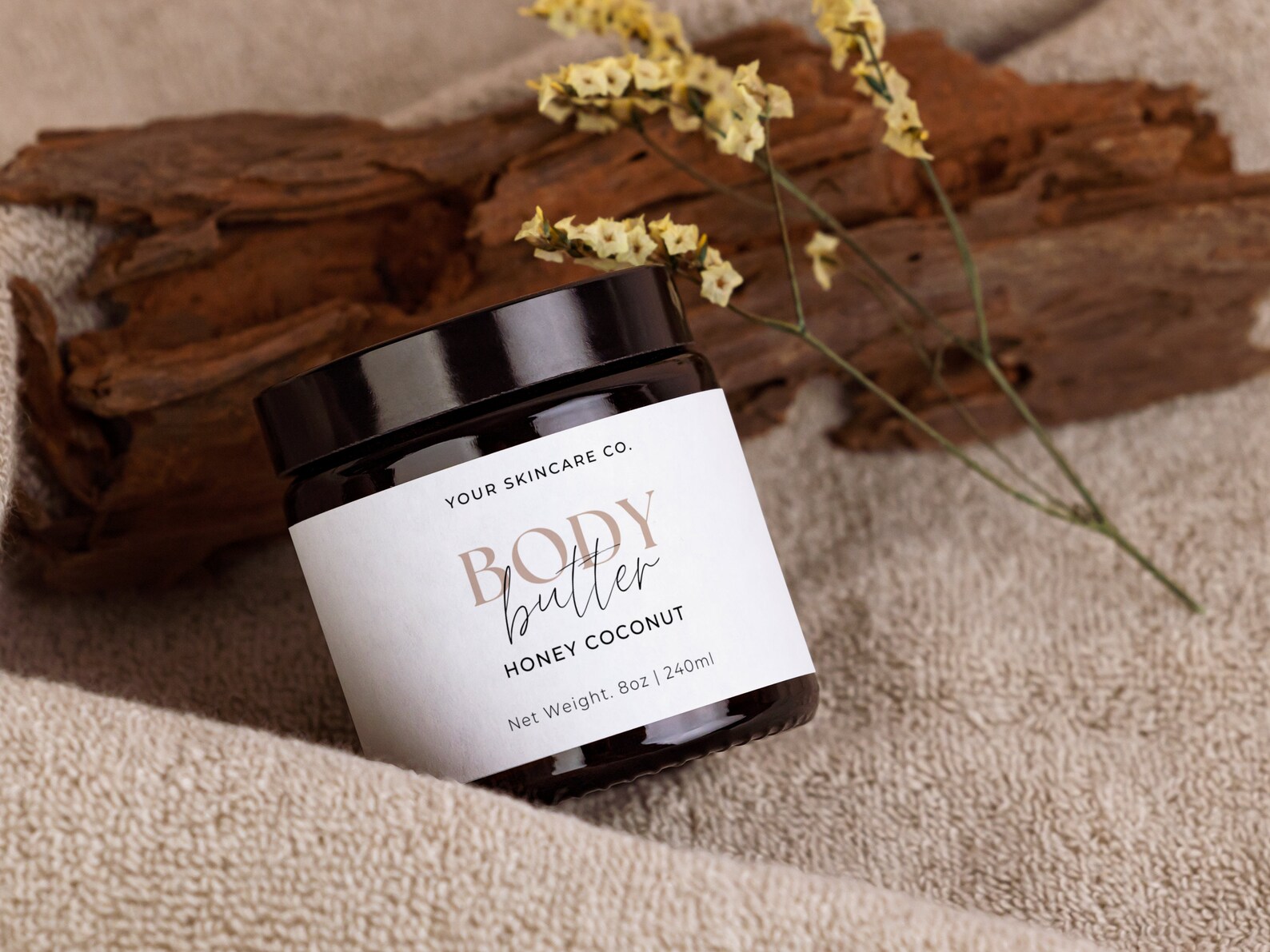 Editable Body Product Skincare Label Template, Body Butter Jar Label ...