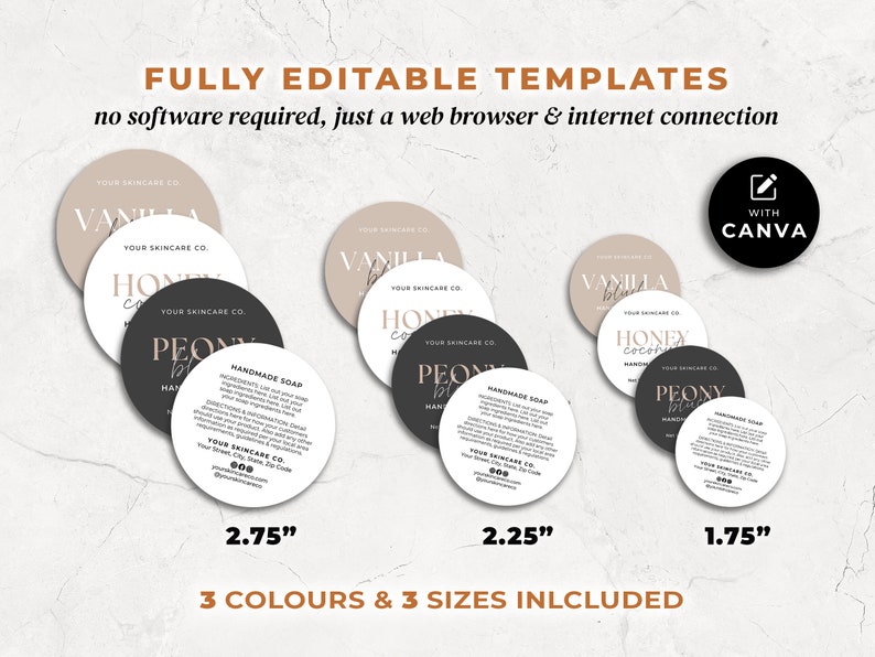 Editable Round Soap Label Template Canva, Modern Soap Label Design ...