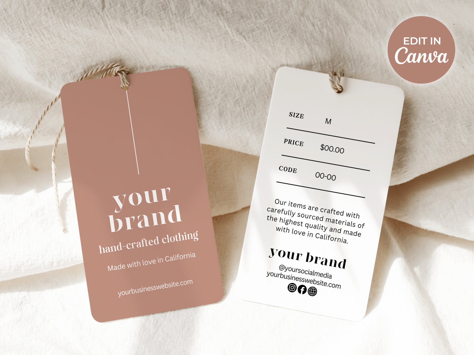 Printable Clothing Label Template Canva, Modern Clothing Hang Tag ...