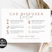 Car Diffuser Care Card Template Canva, Printable Hanging Diffuser Care ...