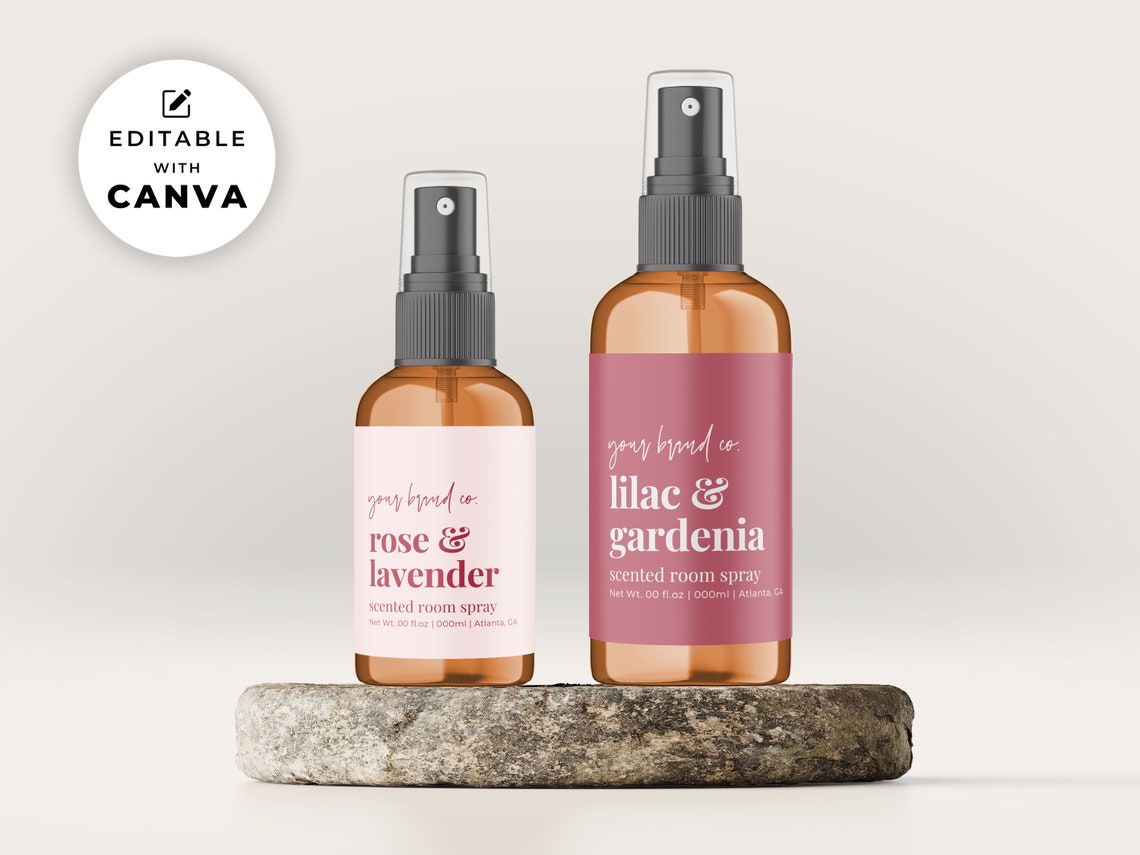 Editable Room Spray Label Template: Canva Printable (2oz 4oz) - Etsy