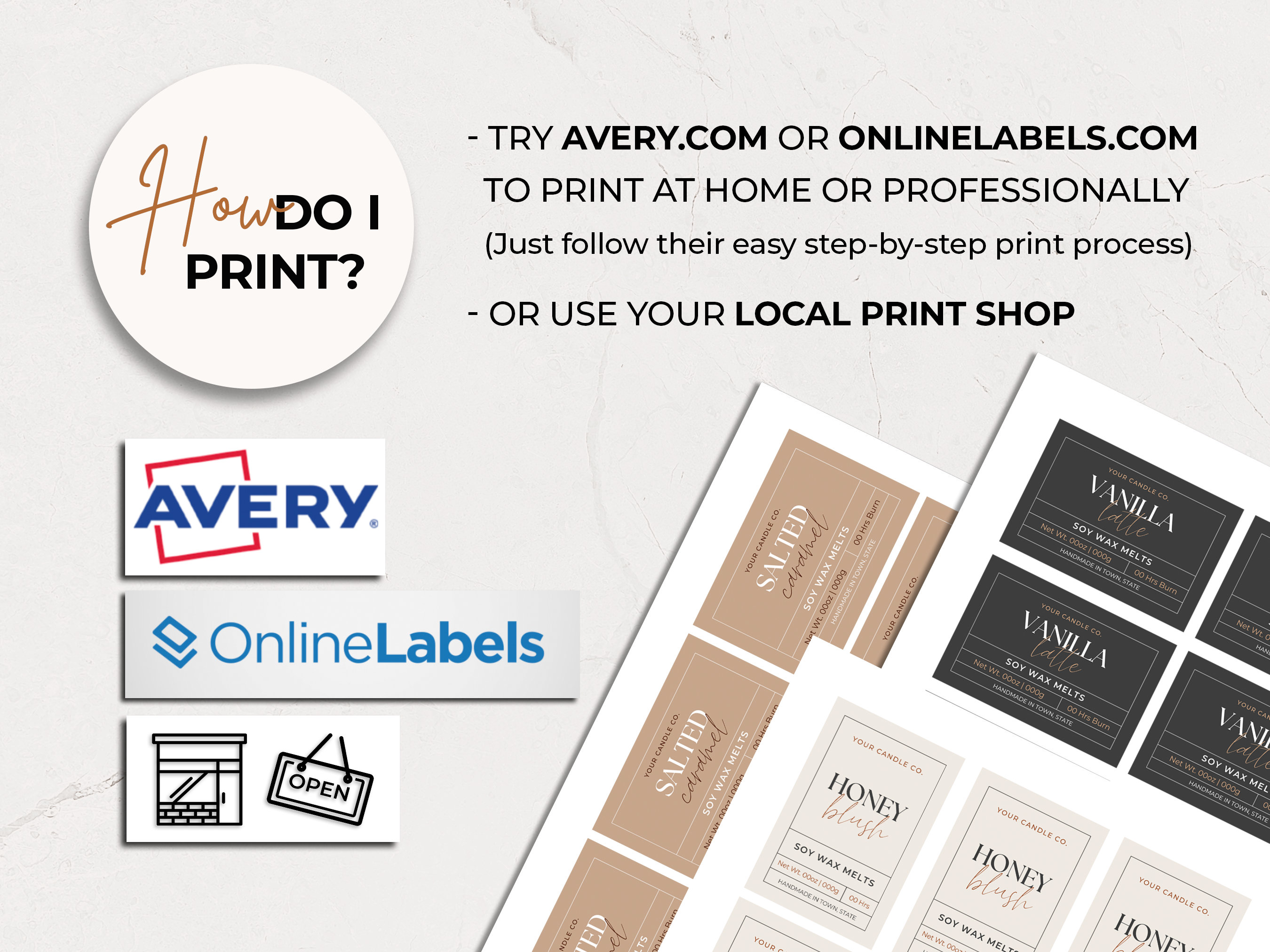 Wax Melt Label Template Canva, Editable Modern Wax Melt Label Design ...