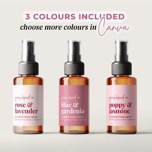 Editable Room Spray Label Template Canva, Linen Spray Bottle Label ...