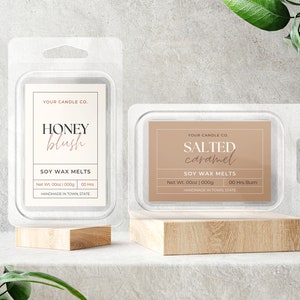 Wax Melt Label Template Canva, Editable Modern Wax Melt Label Design ...