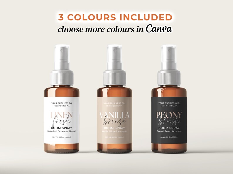 Editable Room Spray Label Template Canva Linen Spray Bottle - Etsy ...