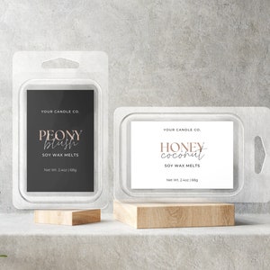 Wax Melt Label Template Editable in Canva, Custom Wax Melt Label ...