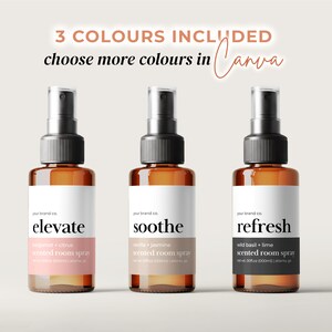 Editable Room Spray Label Template Canva, Linen Spray Bottle Label ...