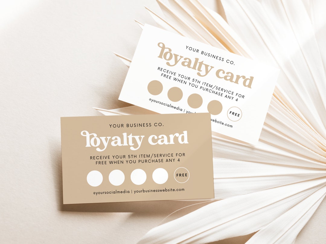 Loyalty Card Template Canva, Printable Customer Loyalty Card, Editable ...