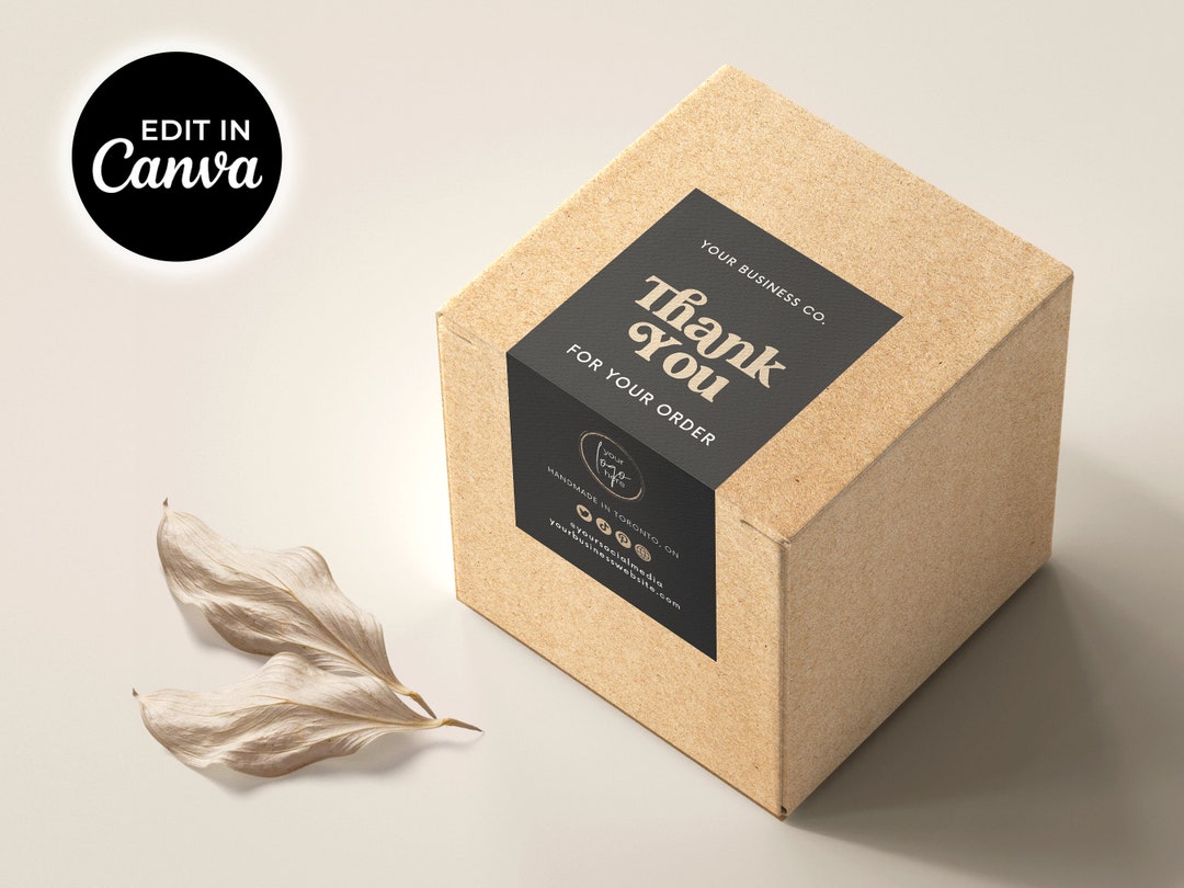 Box Label Template Canva, Candle Box Label Design, Package Label ...