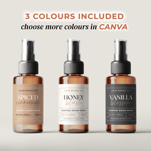 Editable Room Spray Label Template Canva, Linen Spray Bottle Label ...