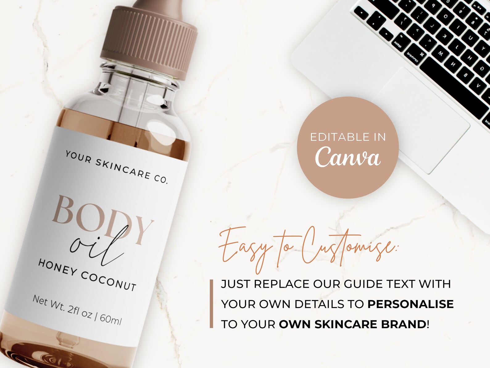 Editable Dropper Bottle Label, Canva Template, Essential Oil Custom ...