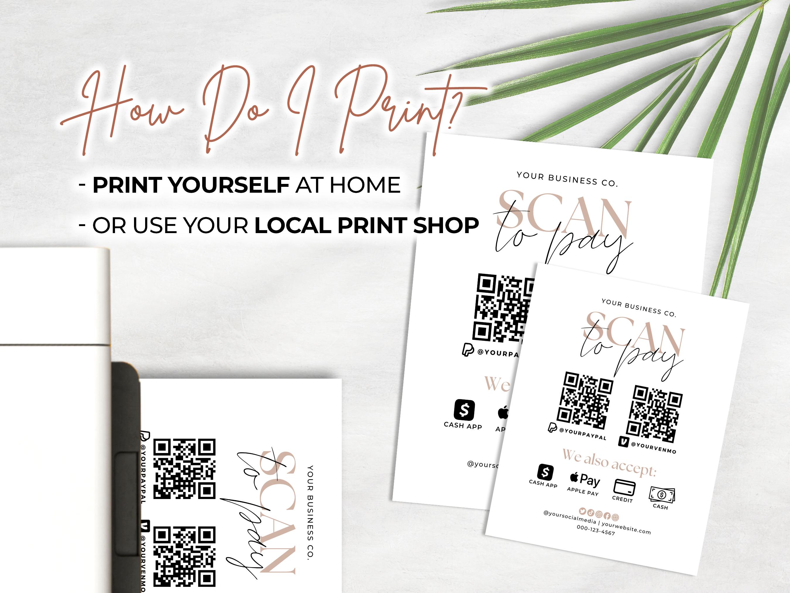 Scan to Pay Template QR Code Canva, Printable Customer Payment Sign ...