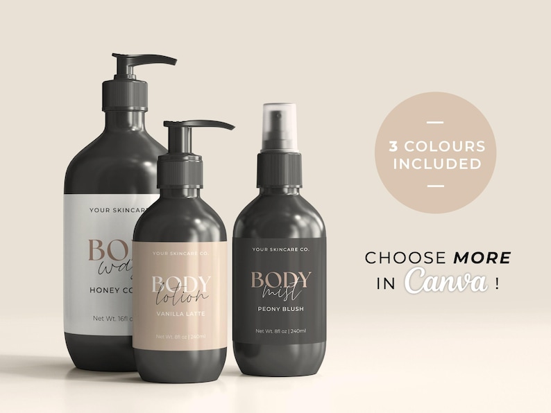 Editable Body Product Label Template, Skincare Label Template for ...