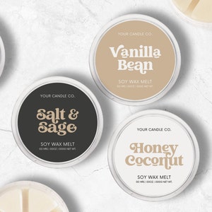 Round Wax Melt Label Template Canva, Editable Custom Wax Melt Label ...