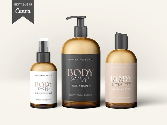 Editable Body Product Label Template Skincare Label Template - Etsy