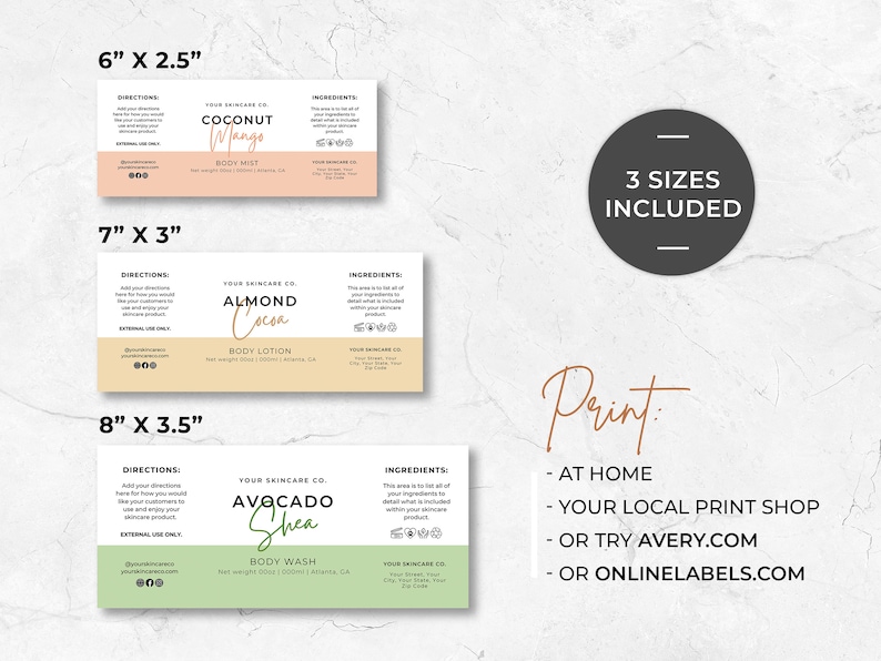 Editable Body Product Label Template Canva, Bodycare Label Boston ...