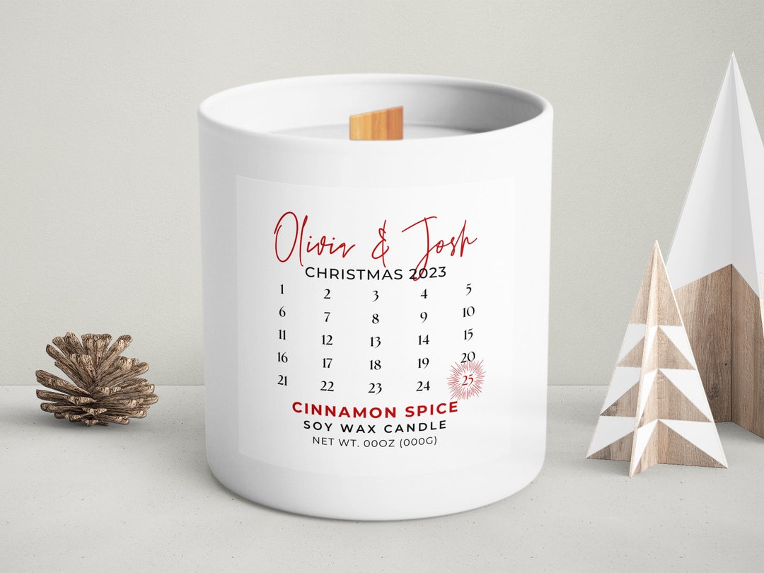 Advent Calendar Candle Label Template: DIY Christmas Countdown (canva ...