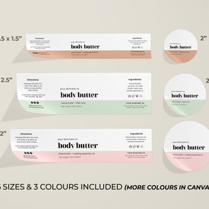 Printable Body Butter Label Template, Editable Cosmetic Body Product ...