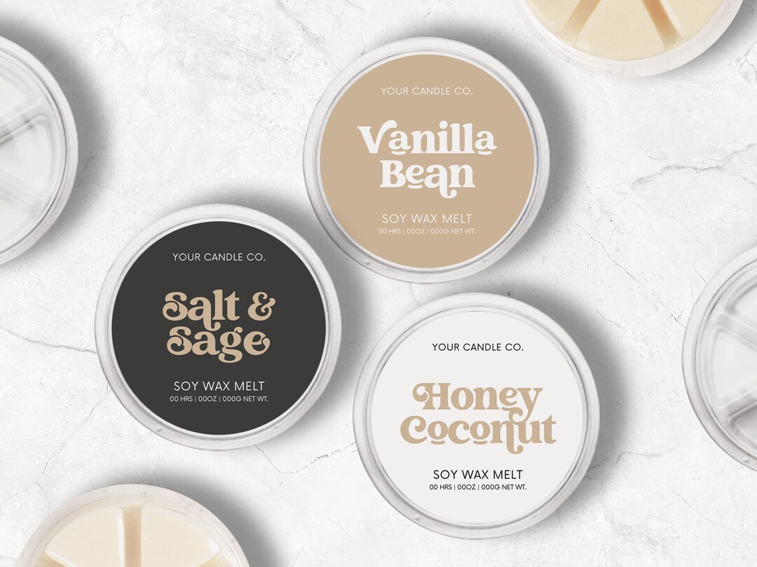 Round Wax Melt Label Template Canva Editable Custom Wax Melt - Etsy