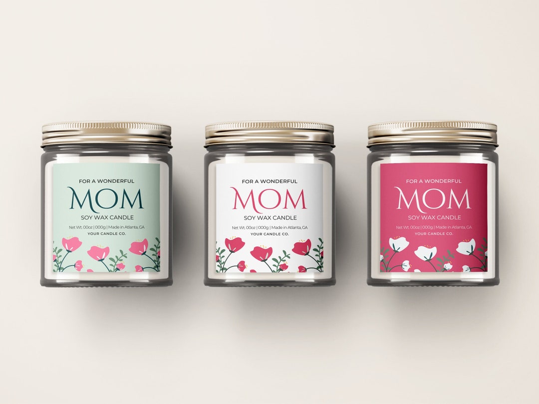 Mothers Day Candle Label Template Canva, Editable Candle Label Design ...