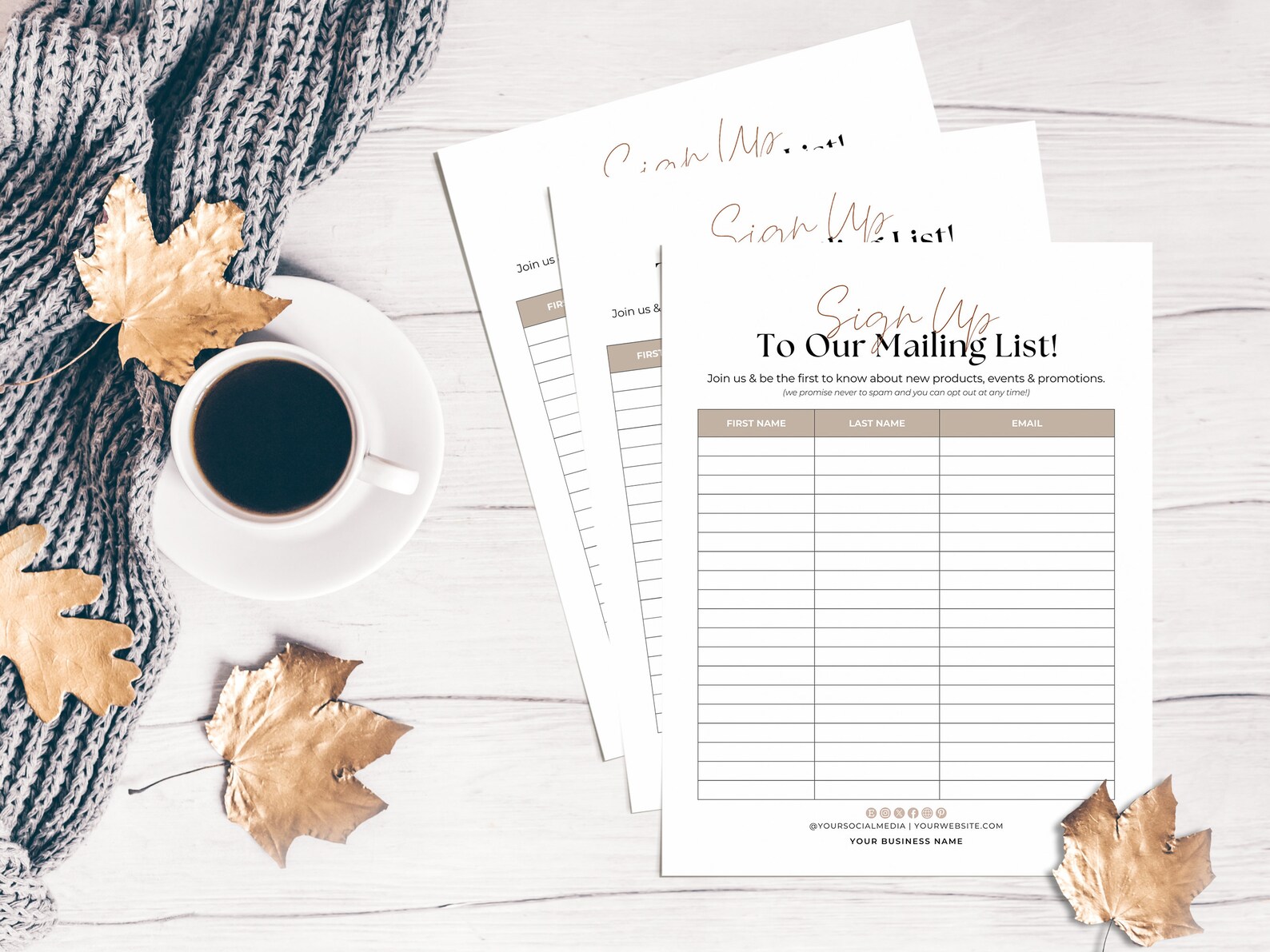 Printable Email List Template Canva, Editable Small Business Mailing ...