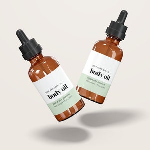 Editable Dropper Bottle Label Template Canva, Essential Oil Custom ...