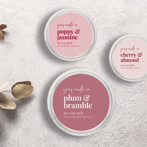 Round Wax Melt Label Template Canva, Editable Custom Wax Melt Label ...