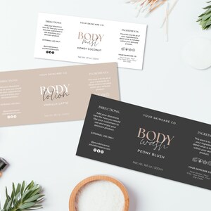 Editable Body Product Label Template, Skincare Label Template for ...