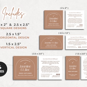 Reed Diffuser Bottle Label Template Canva, Editable Boho Room Diffuser ...