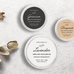 Round Wax Melt Label Template Canva, Editable Rustic Wax Melt Label ...