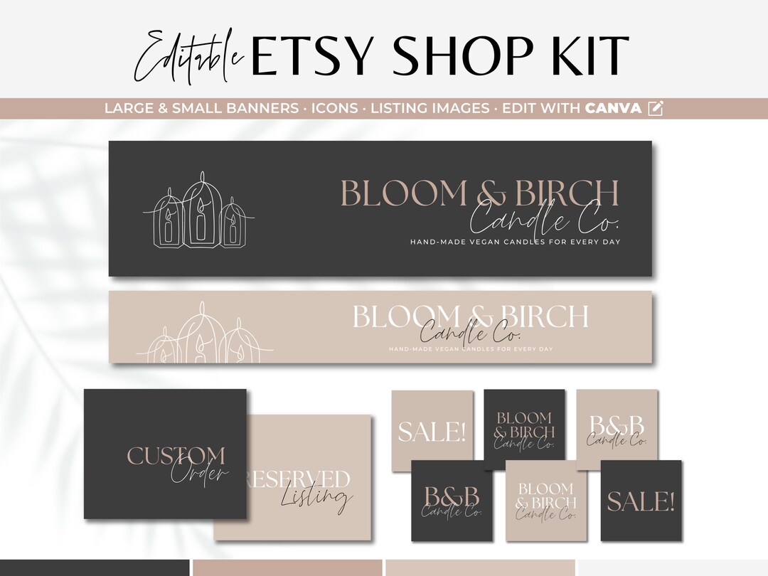 Etsy Shop Banner Kit Template, Editable Etsy Shop Set, Etsy Shop ...