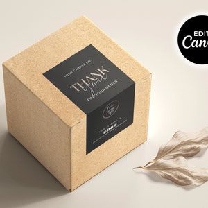 Box Label Template Canva, Custom Box Seal Label Design, Package Label ...