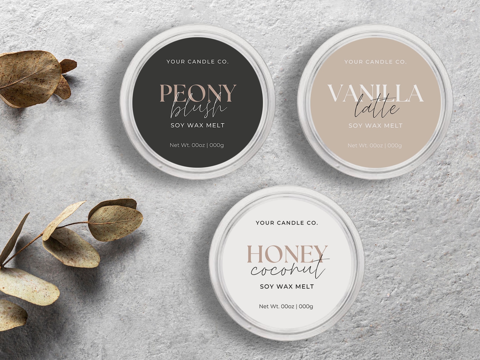 Round Wax Melt Label Template Editable Canva Custom Wax Melt - Etsy