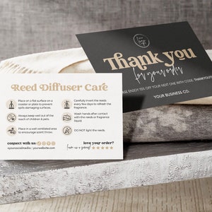 Reed Diffuser Care Card Template Canva, Printable Room Diffuser Care ...