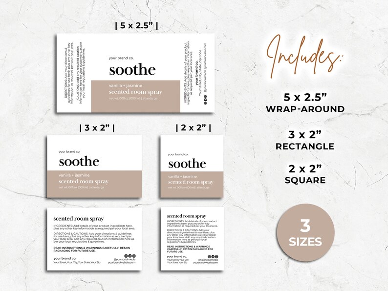 Editable Room Spray Label Template Canva, Linen Spray Bottle Label ...