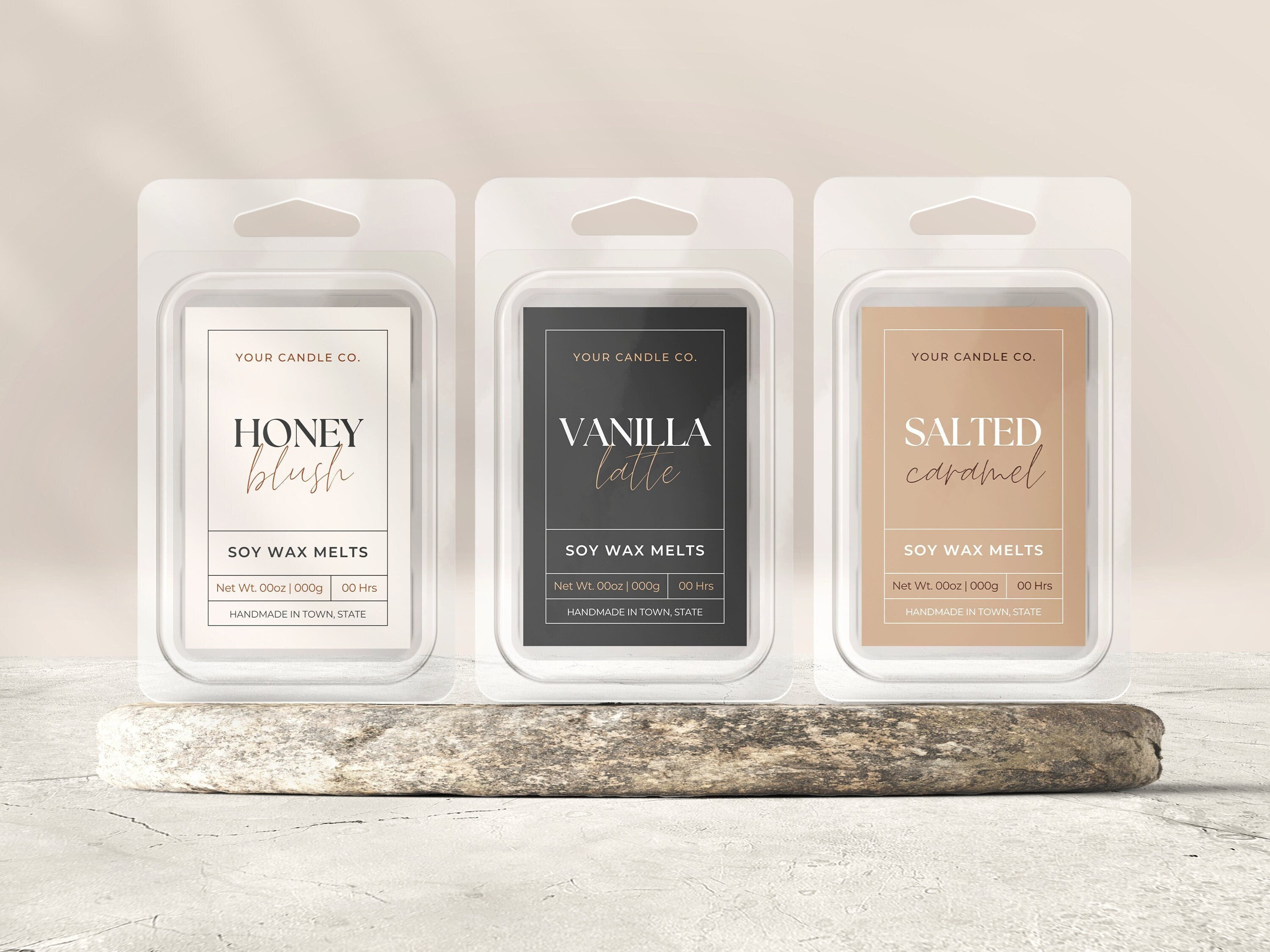 Wax Melt Label Template Canva, Editable Modern Wax Melt Label Design ...